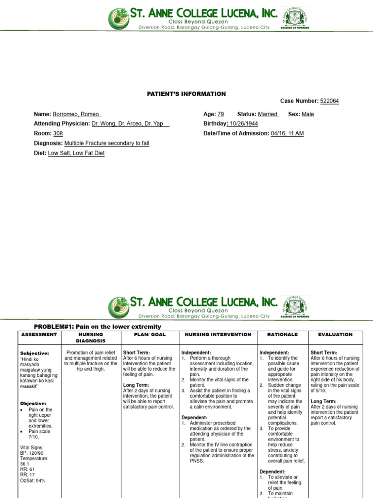 NS3A NCP AND DRUG STUDY | PDF | Clinical Medicine | Drugs