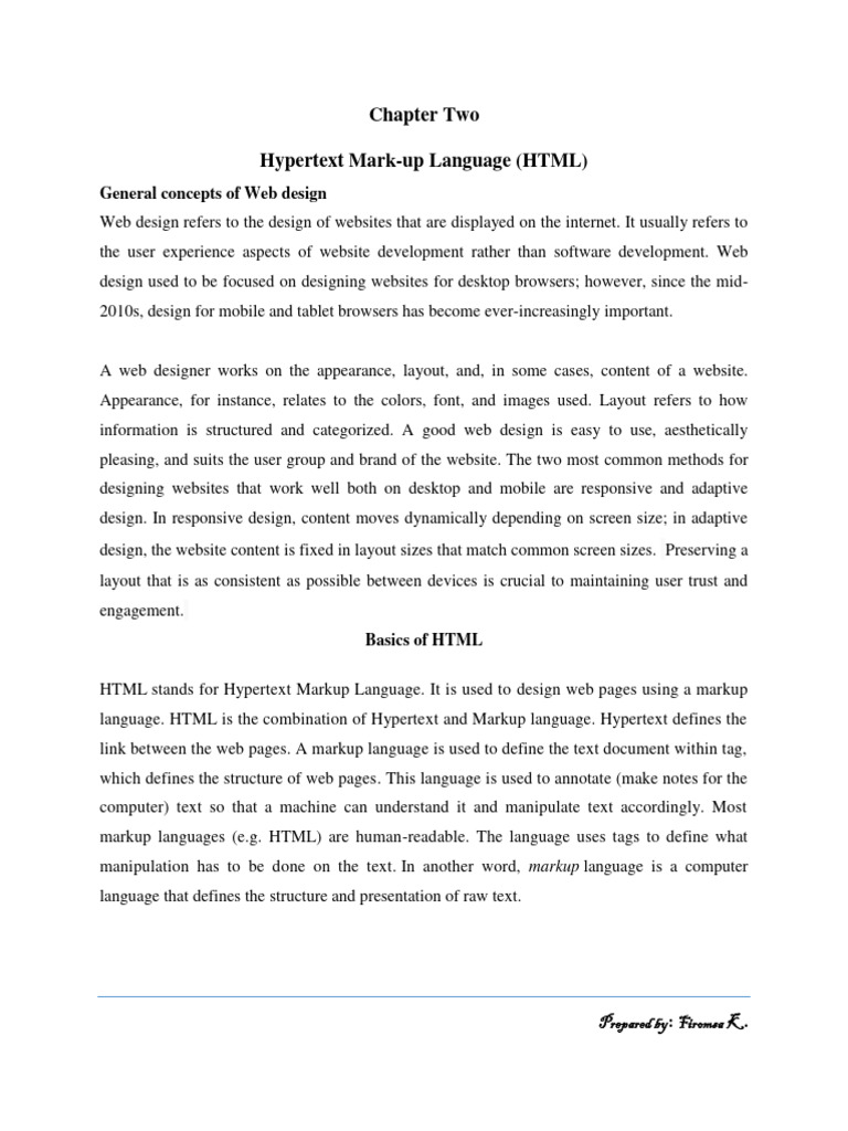 Chapter Two | PDF | Html Element | Html