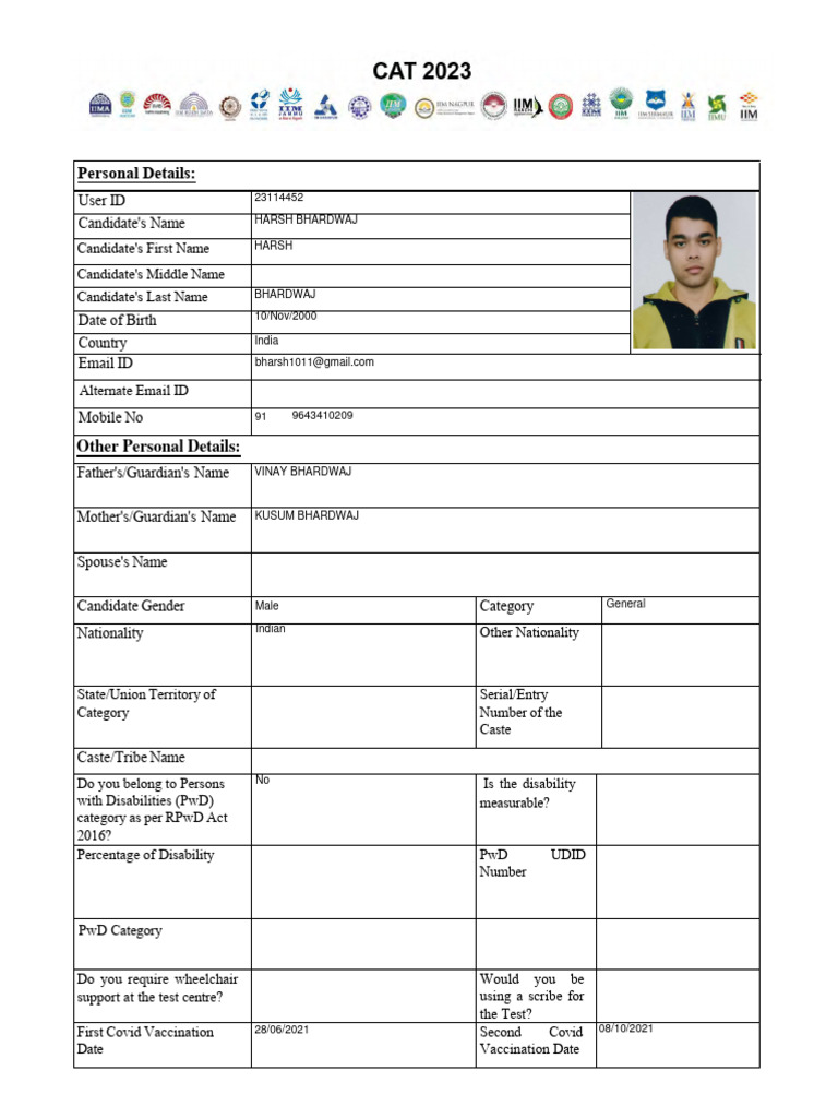 Personal Details:: User ID Candidate's Name | PDF | Vocational Education | Educational Stages