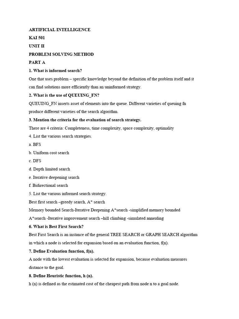 AI Unit2 question bank with solution (1) | Download Free PDF | First Order Logic ...