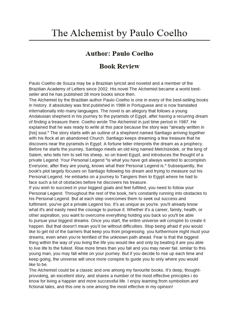 The Alchemist by Paulo Coelho | PDF | Philosophy | General Fiction