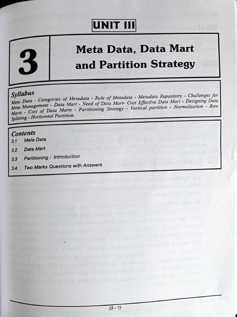 CCS341 Data Warehousing Unit 3 Notes | PDF