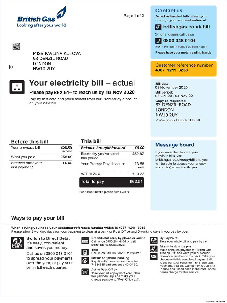 Britishgas Bill | PDF