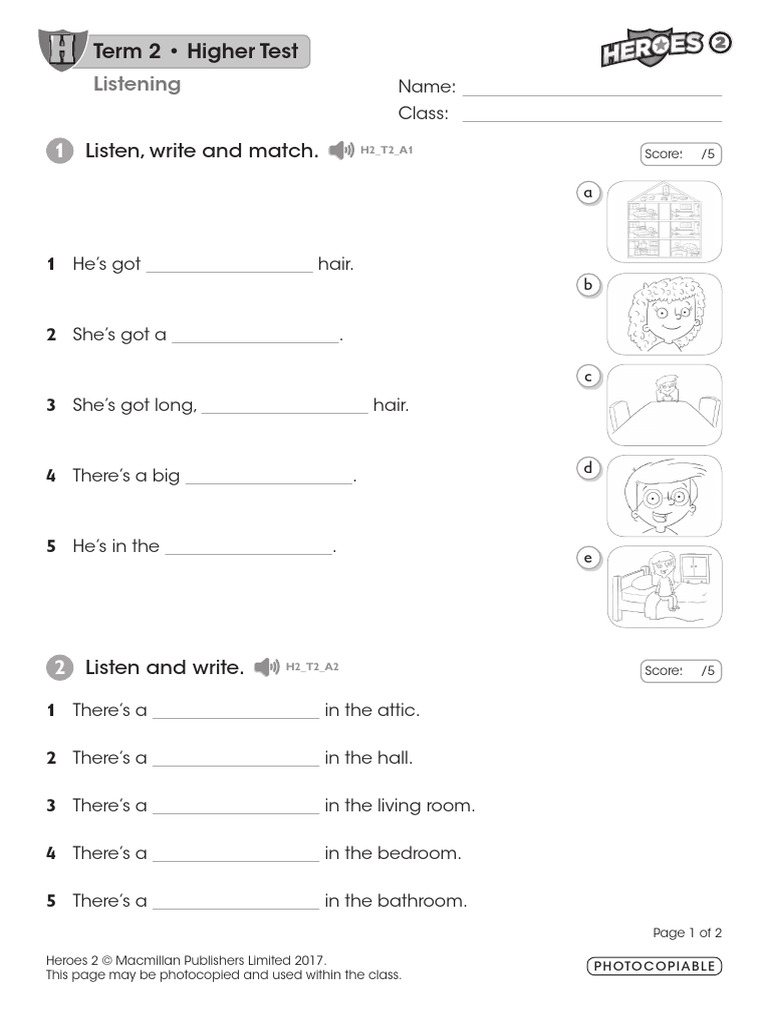 Heroes2 Higher Term 2 Test | PDF | Room | Home