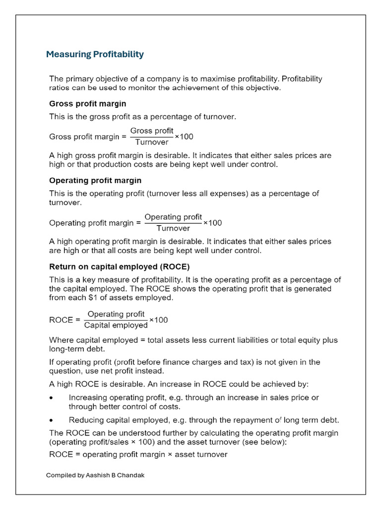 Ashish Sir Notes - 2 - Final | PDF | Return On Investment | Performance ...