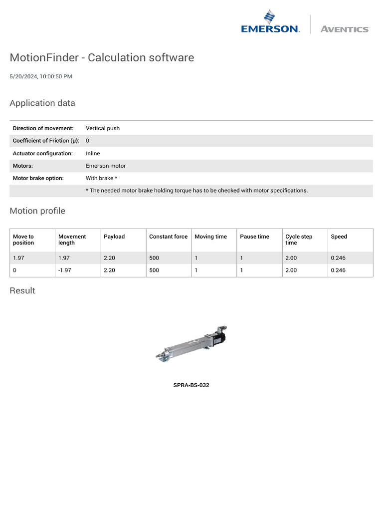 Actuator Select - Performance Calculator | PDF | Electric Motor | Force