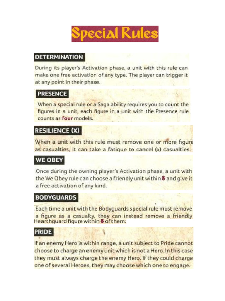 Saga Special Rules Pdf