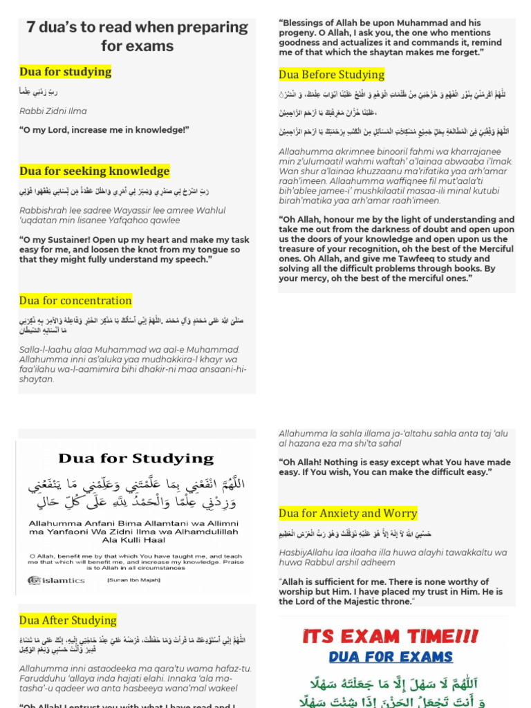 7 dua for exams | Download Free PDF | Religious Belief And Doctrine ...