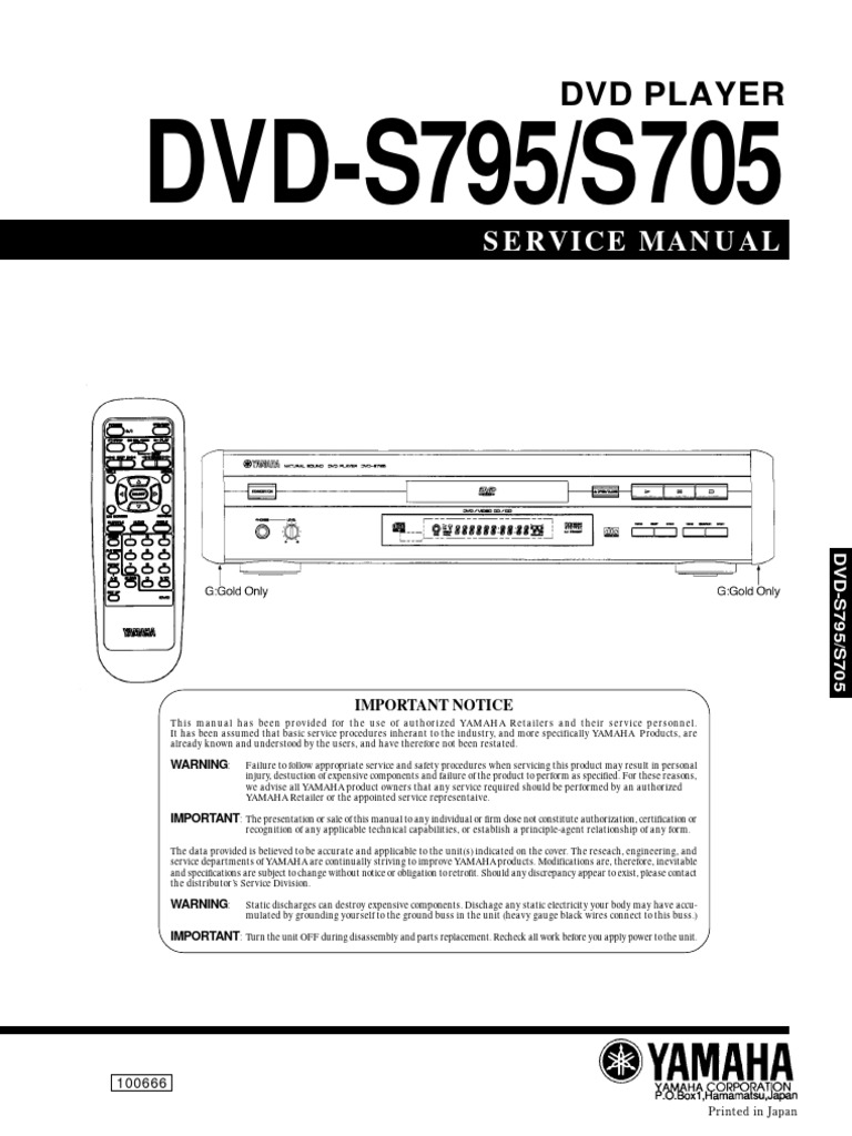 Yamaha-Dvd-S795 Service - en | PDF | Electrostatic Discharge ...