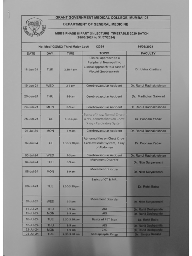Third Major 2020 Lect June To July 2024 | PDF