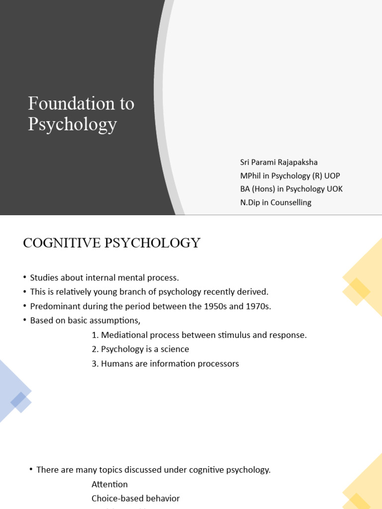 Foundation To Psychology 3 | PDF | Thought | Cognition