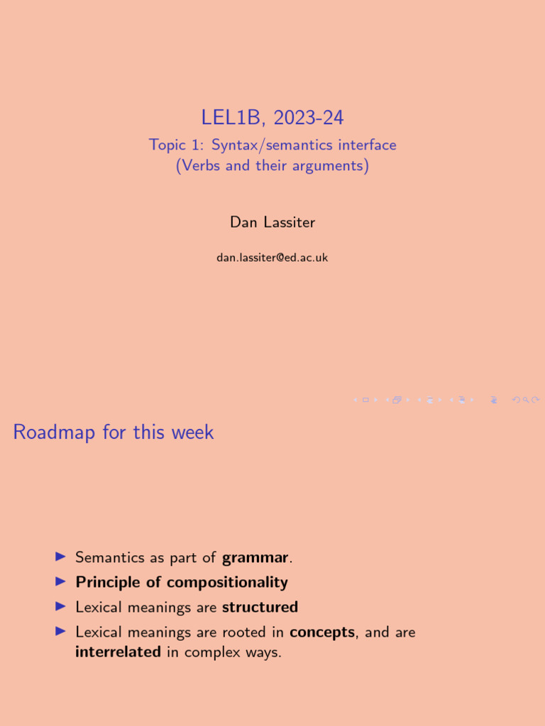 Topic 1 Verbs And Arguments Pdf Semantics Lexical Semantics