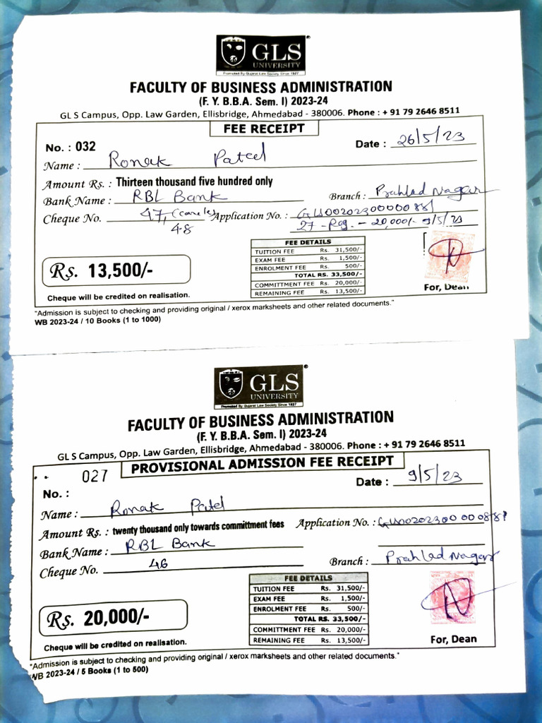Receipt Gls | PDF