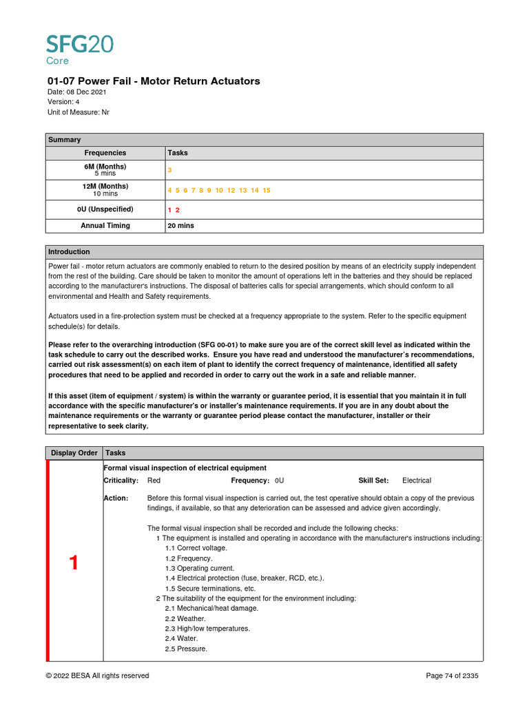SFG20 - 01-07 Power Fail - Motor Return Actuator | PDF | Electrical ...