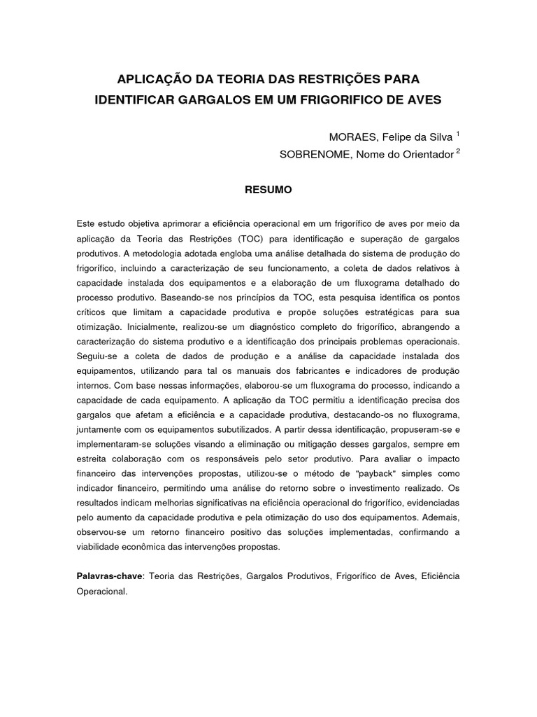 Aplicação Da Teoria Das Restrições | PDF | Despesa | Qualidade (negócios)