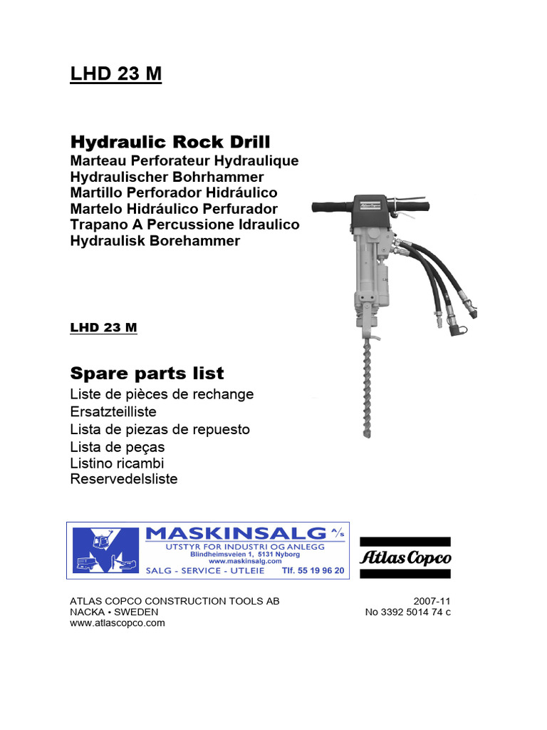 Atlas Copco LHD 23 Parts List | PDF