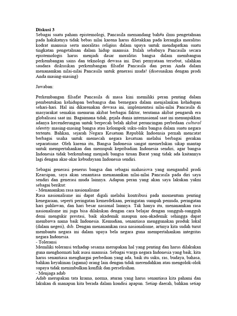 Matkul Pancasila 3 | PDF | Sains & Matematika