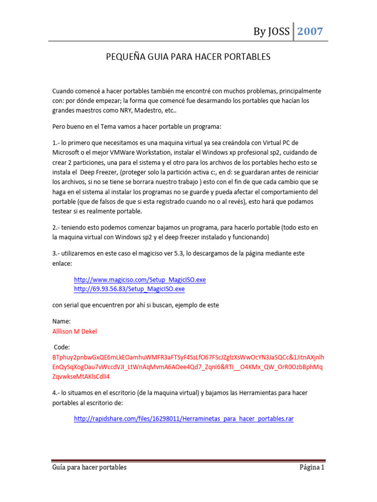 Guía Básica para Crear Software Portable | PDF | Archivo de computadora | Microsoft Windows