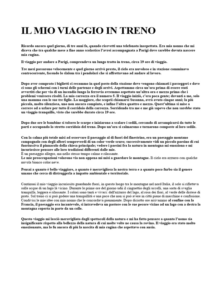 Il Mio Viaggio in Treno | PDF