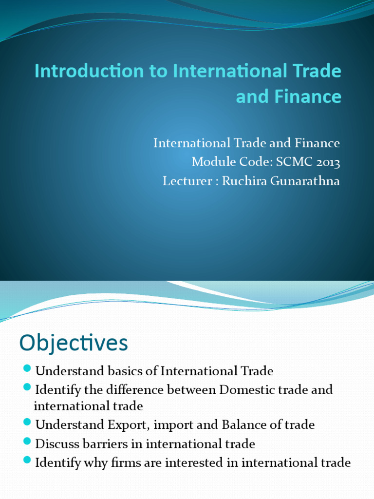 Introduction | PDF | Balance Of Trade | Balance Of Payments