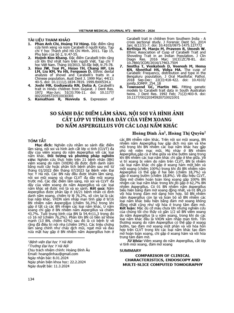 SO SÁNH ĐẶC ĐIỂM LÂM SÀNG, NỘI SOI VÀ HÌNH ẢNH CẮT LỚP VI TÍNH ĐA DÃY ...