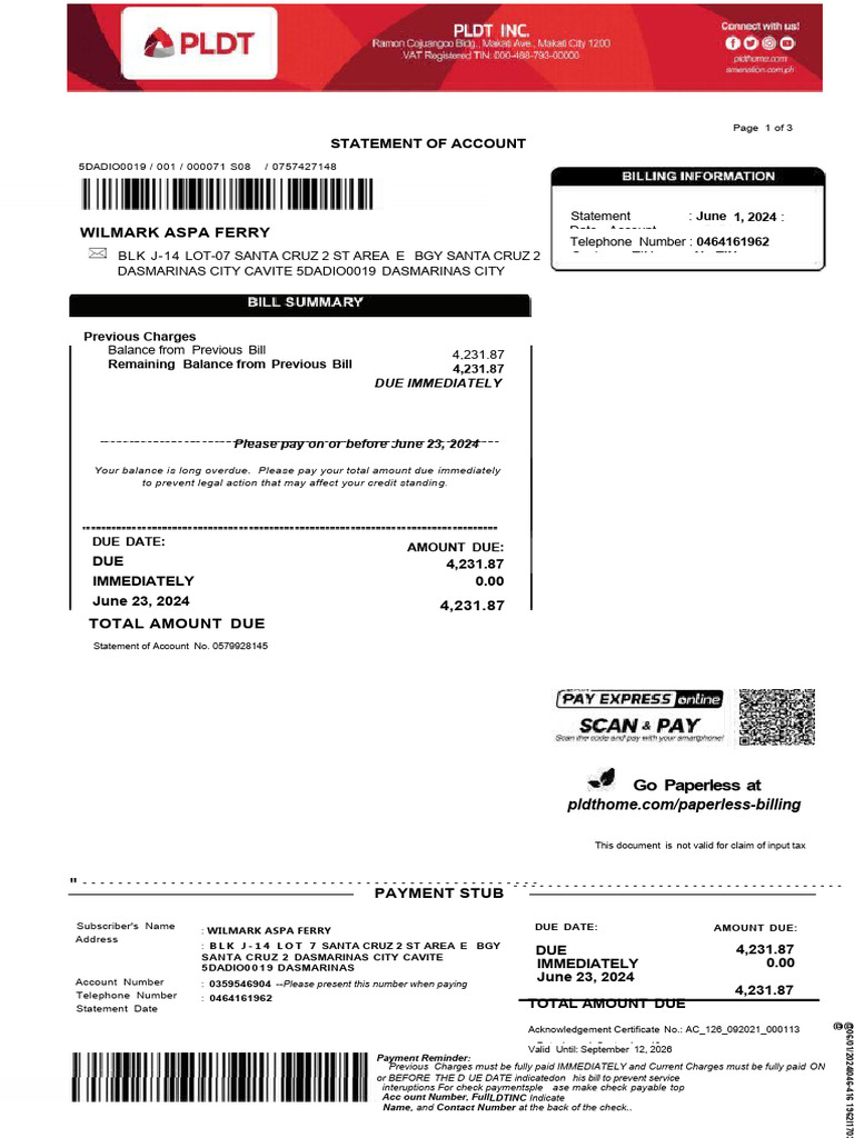3pages Proof of Address | PDF | Payments | Cheque