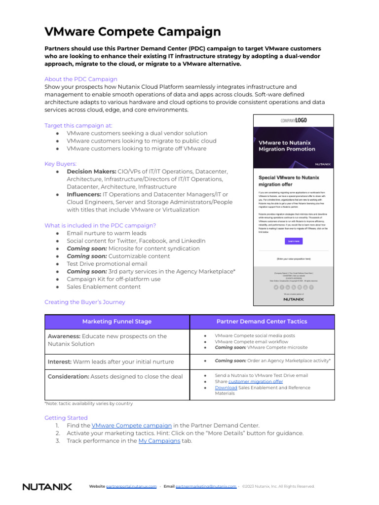 VMware Compete OnePager | PDF | Cloud Computing | V Mware