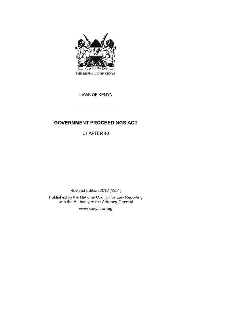 Government Proceedings Act 47 of 1956 | PDF | In Rem Jurisdiction | Tort