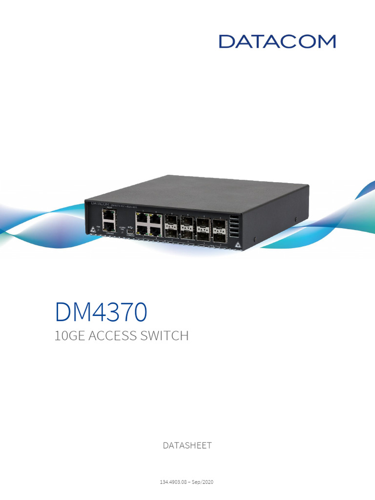 134.4903.08 - DM4370 - Datasheet | PDF | Network Switch | Power Supply