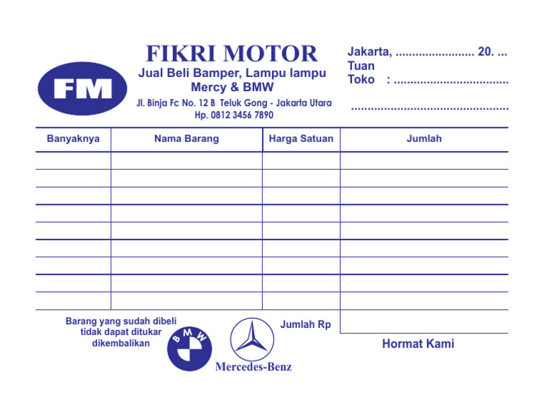 NOTA Servis Motor | PDF