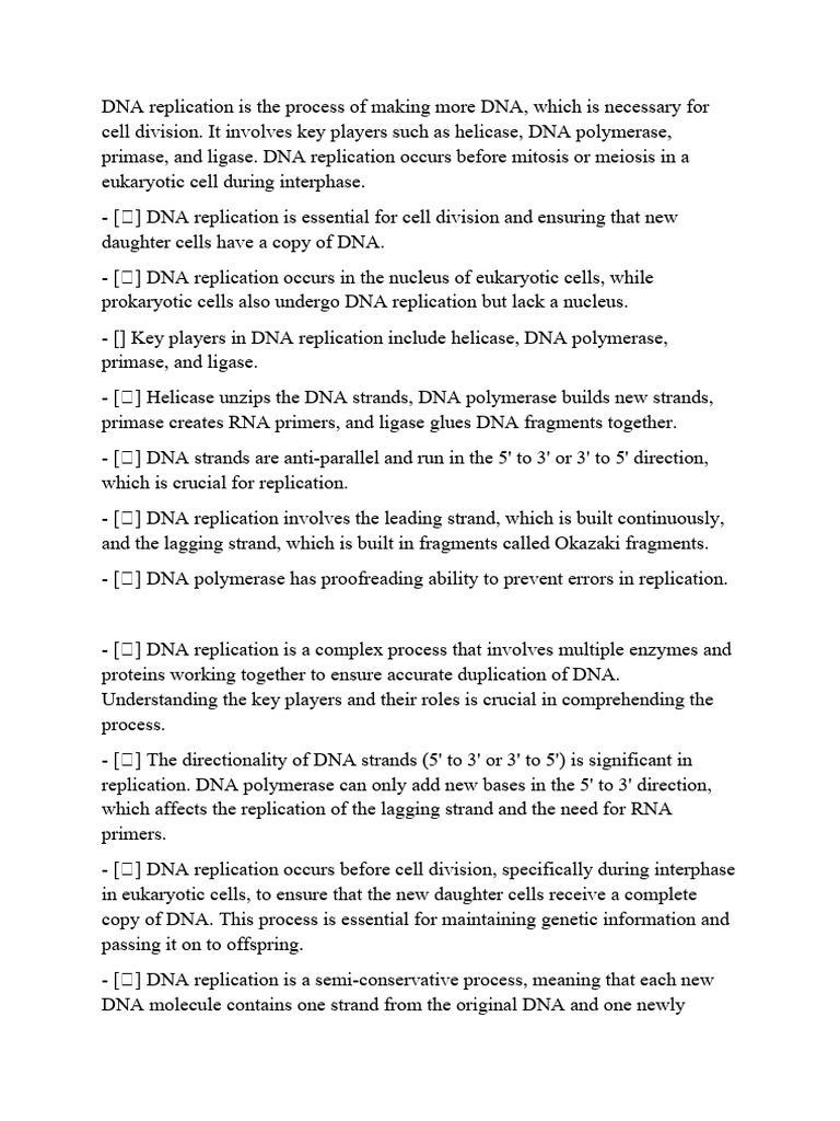 Bio Dna | PDF | Dna Replication | Dna