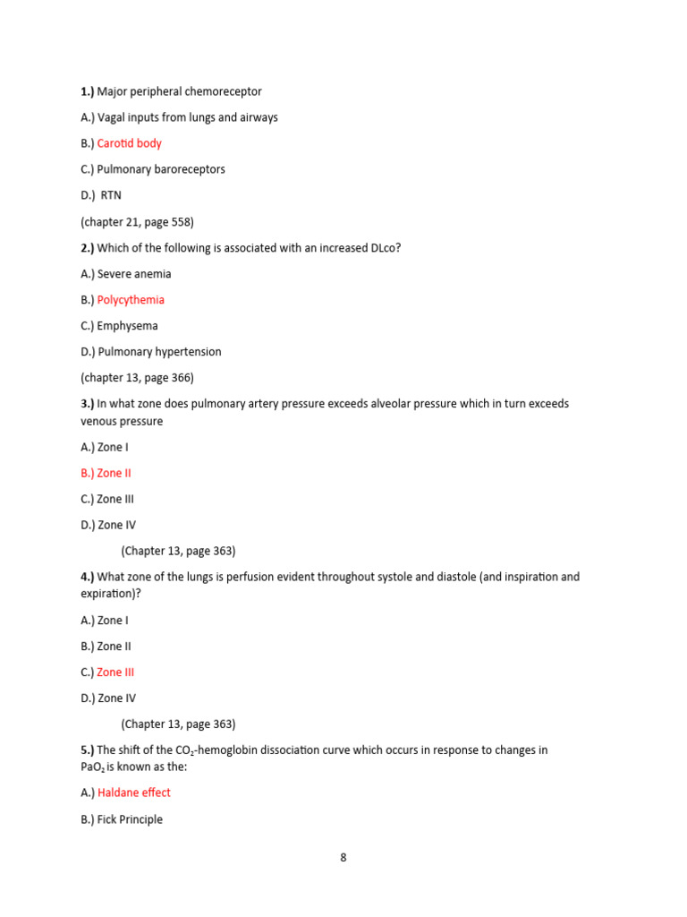 Respi Exam Miller Chapter 13 and 21 | PDF | Lung | Respiration