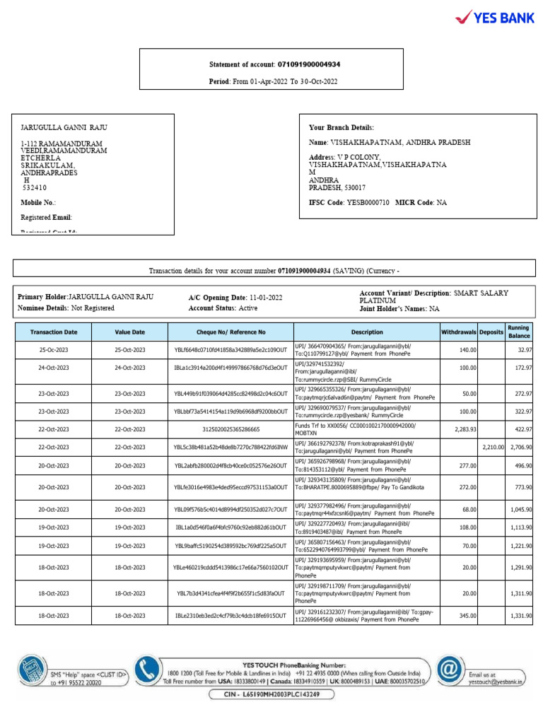 Bank Statements | PDF | Payments | Cheque