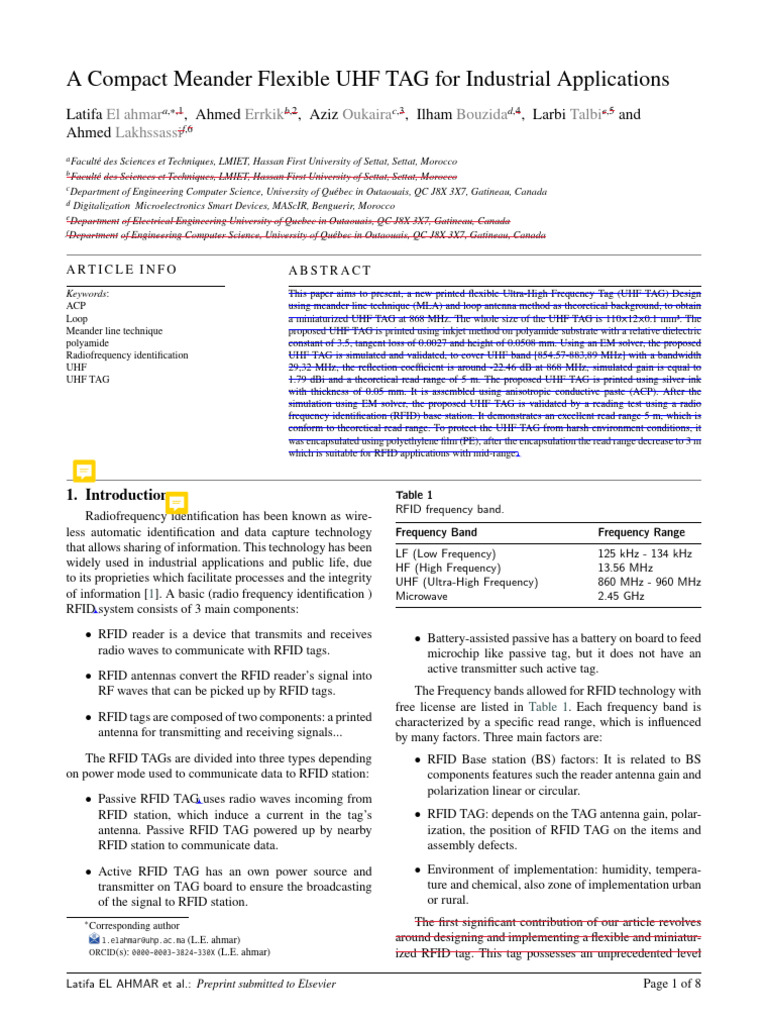 Elsevier_Paper_V2 | PDF | Radio Frequency Identification | Radio Spectrum