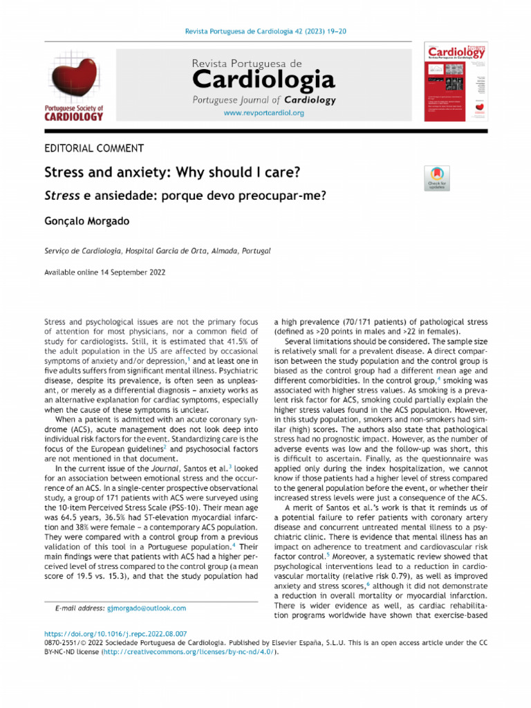 Stress and Anxiety - Why Should I Care - Elsevier Enhanced Reader | PDF
