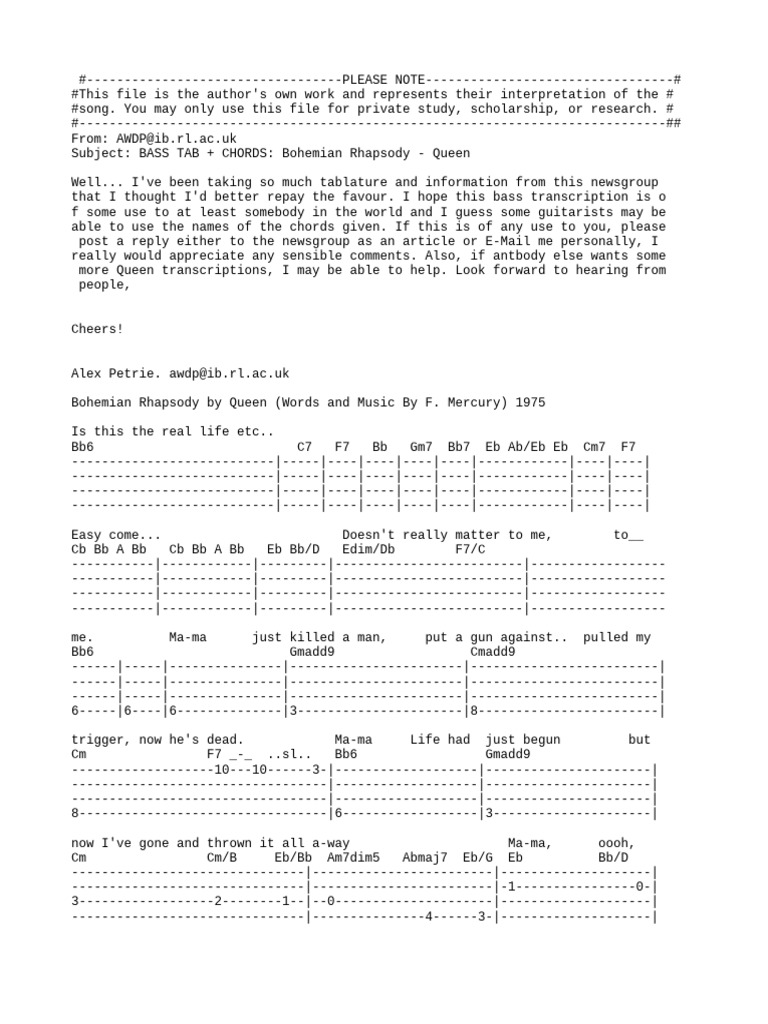 Queen Bohemian Rhapsody Pdf Musicology