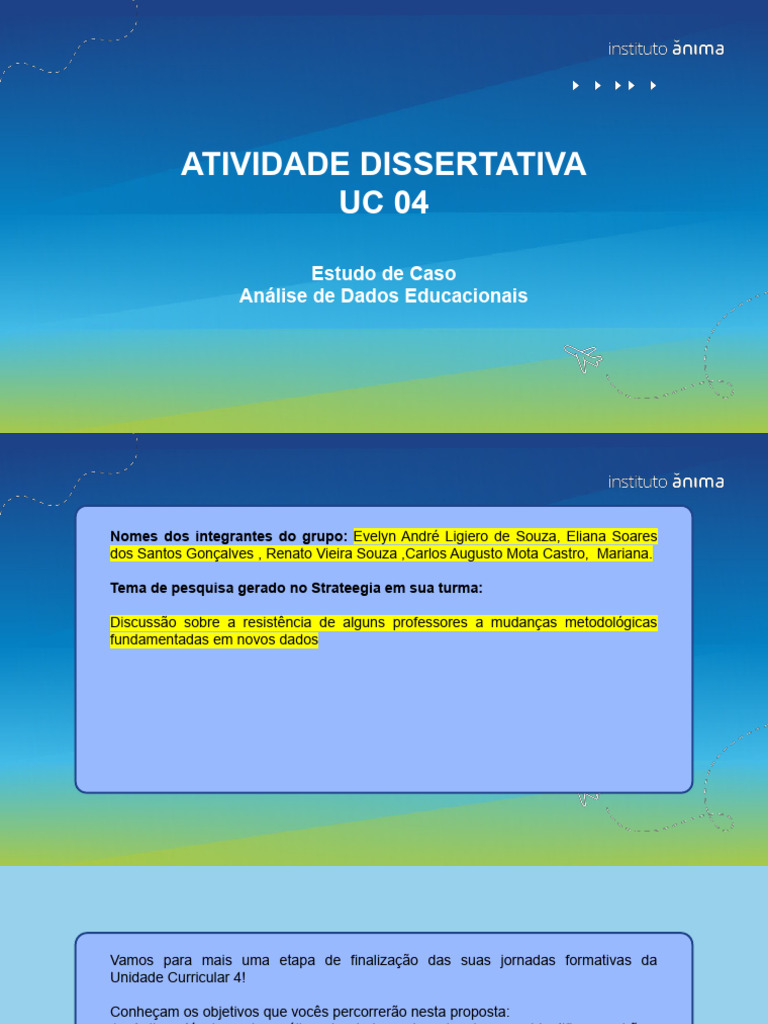 Mdulo Vivncias Pedaggicas UC4 Dissertativa 20240522103403 | PDF | Aprendizado | Pedagogia
