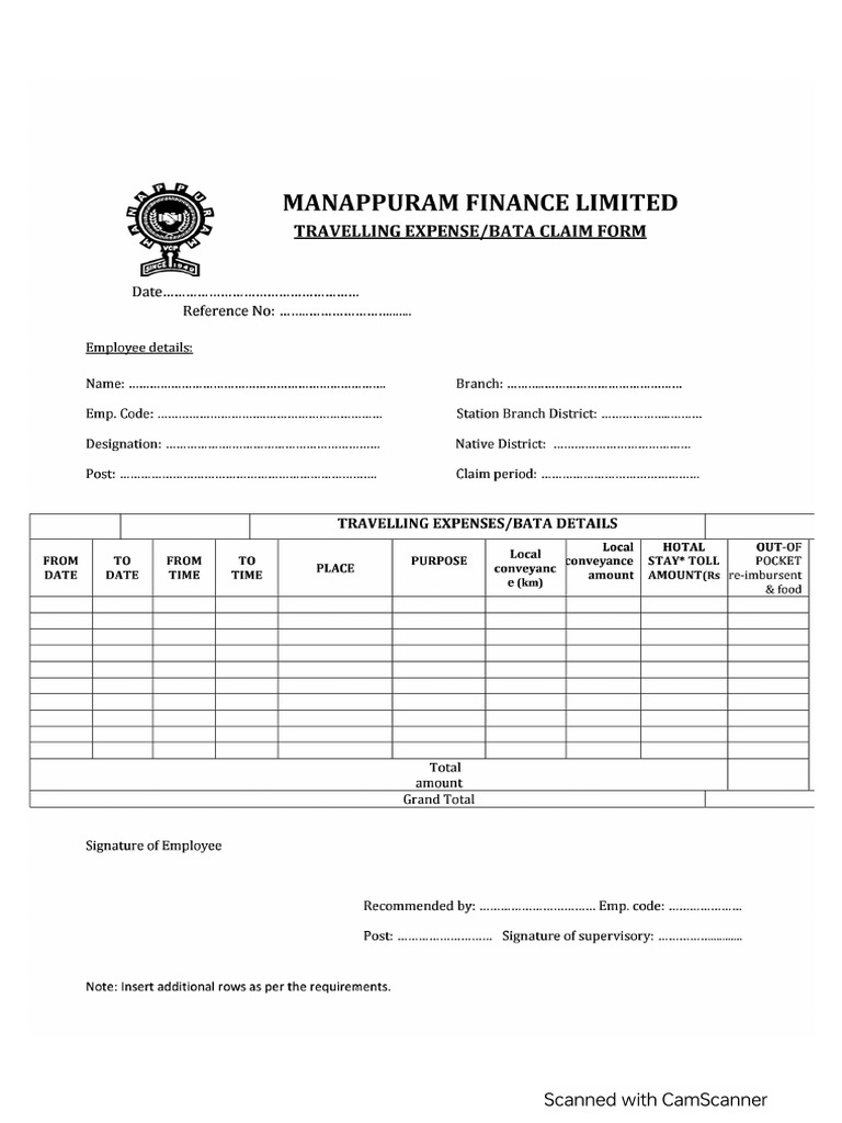 TA Claiming Forms CV (Local Conveyance) | PDF