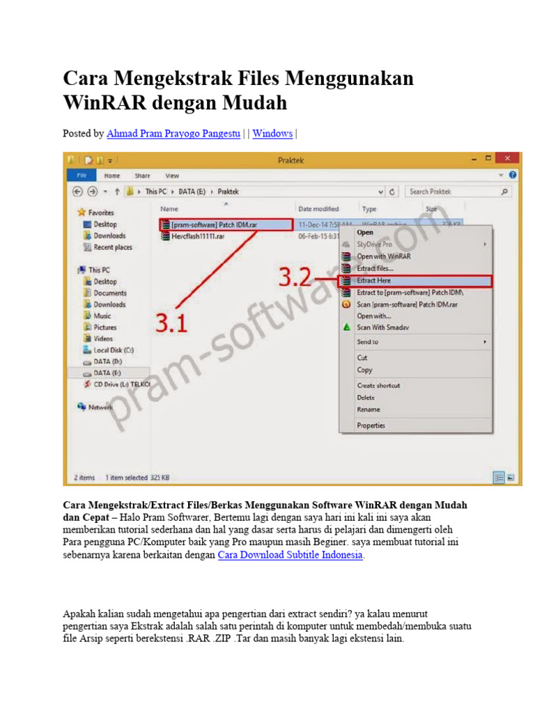 Cara Mengekstrak Files Menggunakan WinRAR Dengan Mudah | PDF