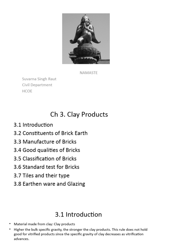 Ch3 Clay Products Added Slides | PDF | Clay | Brick
