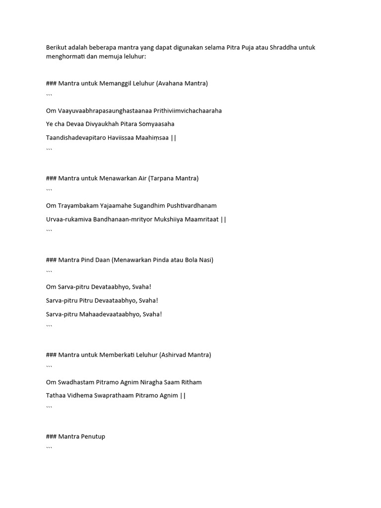 Mantar Pitra Puja 1 | PDF