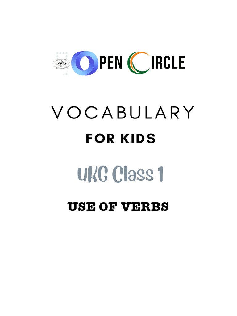 Action Verbs And Verbs Kids Class 1 Pdf