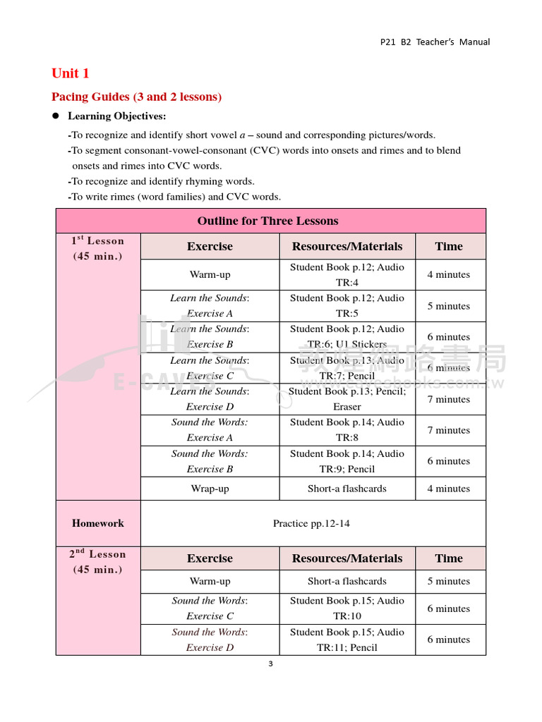 P21 B2 Teacher's Manual V | PDF | Syllable | Color