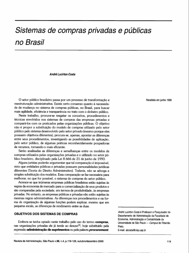 Artigo Sisitema de Compras Publico e Provado | PDF