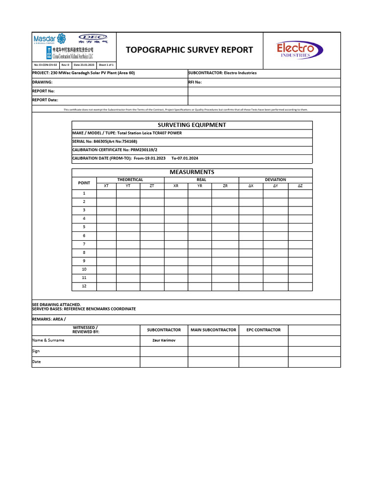 EI-CON-CIV-02-Topographic Survey Report | PDF