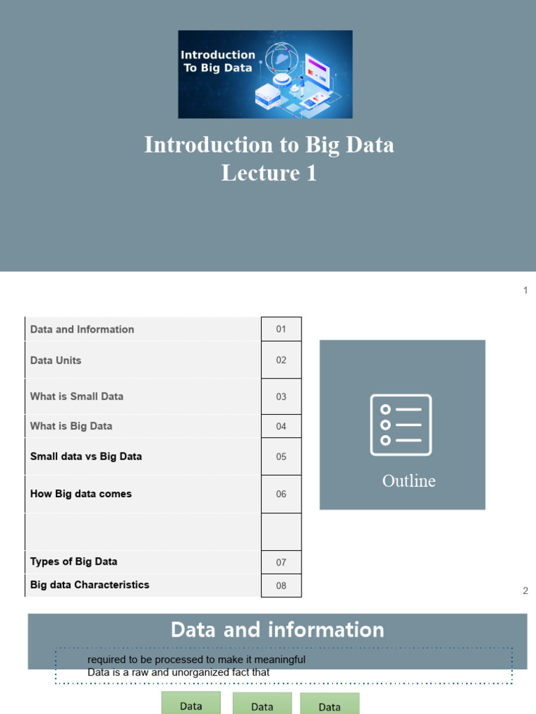 Big Data Lecture 1 Pdf Big Data Data