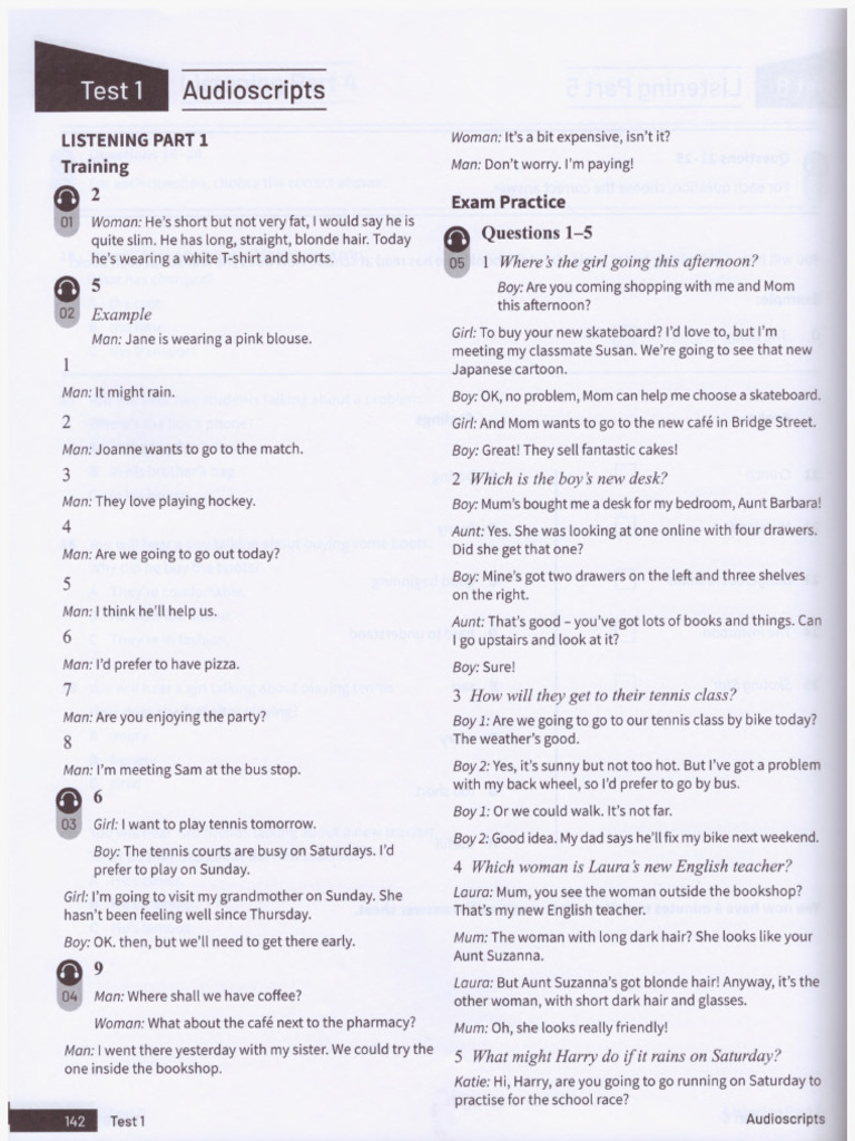 KEY Trainer Teacher Notes, Scripts and Answer Keys | PDF