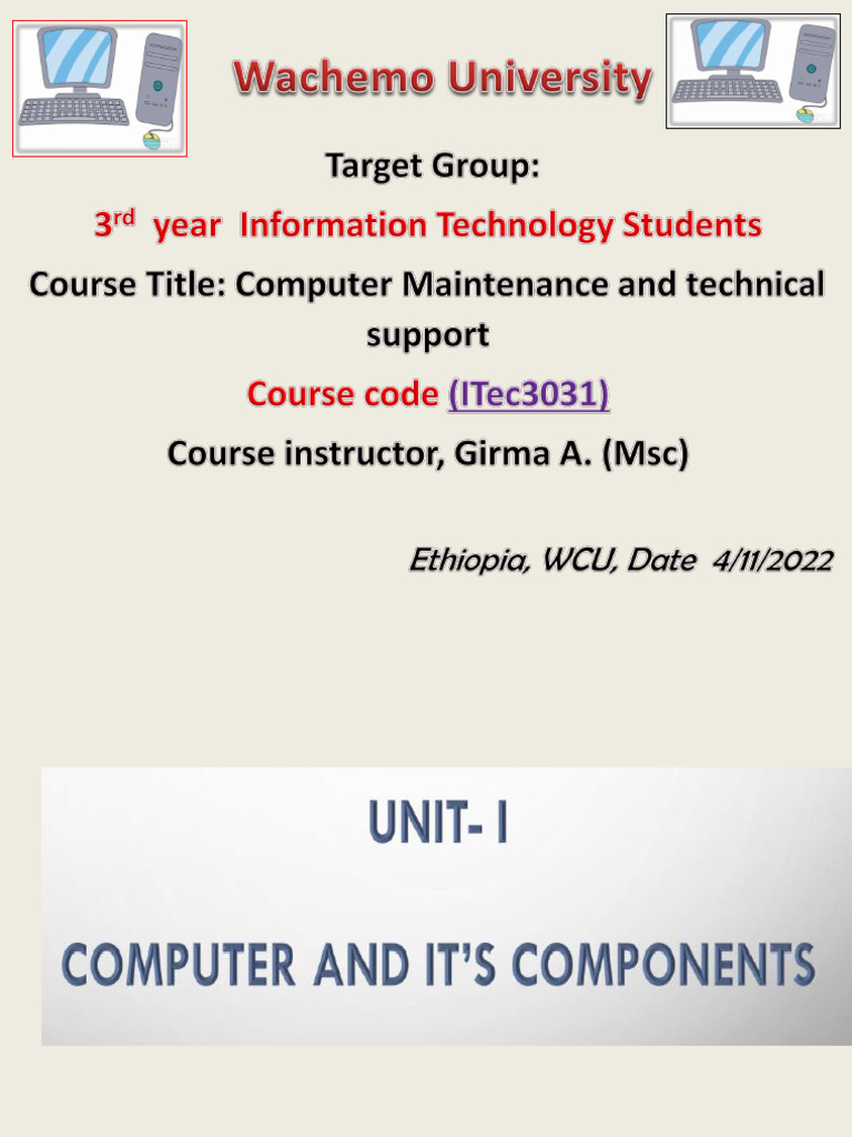 Computer Maintenance and Technical Support | PDF | Computer Hardware | Input/Output
