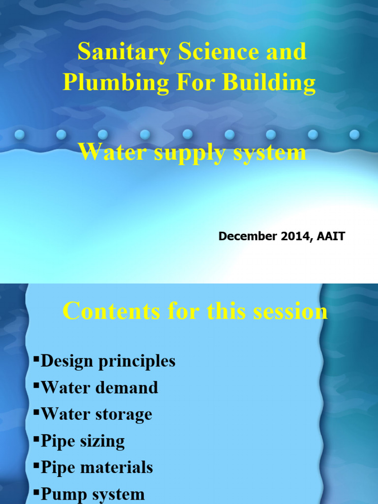 Ch2.water Supply System Design | PDF | Pipe (Fluid Conveyance ...
