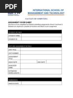 Assignment Cover Sheet: School of | PDF